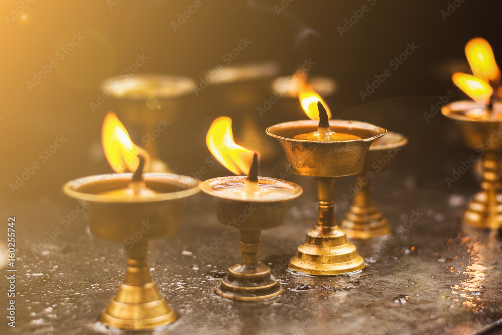 Lighting Lamp In Temple