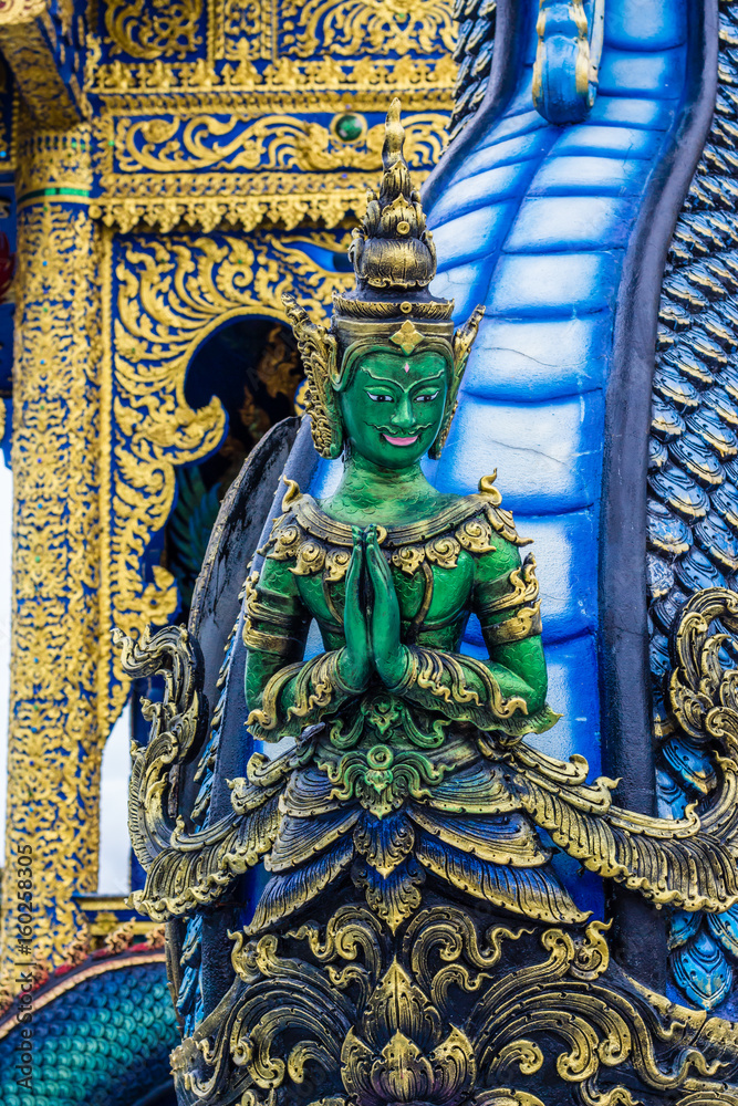 The Indra famous in Chaingrai temple and green color beautiful and ...