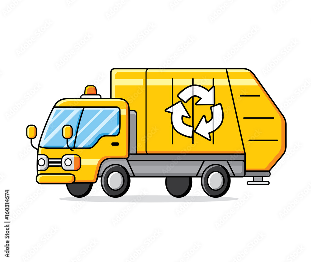 Yellow Garbage Truck
