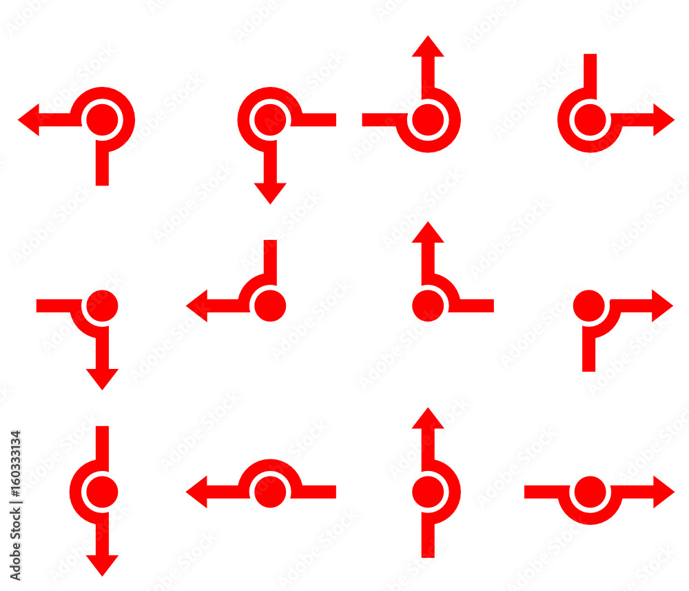 Vecteur Stock rond-point flèche rouge | Adobe Stock