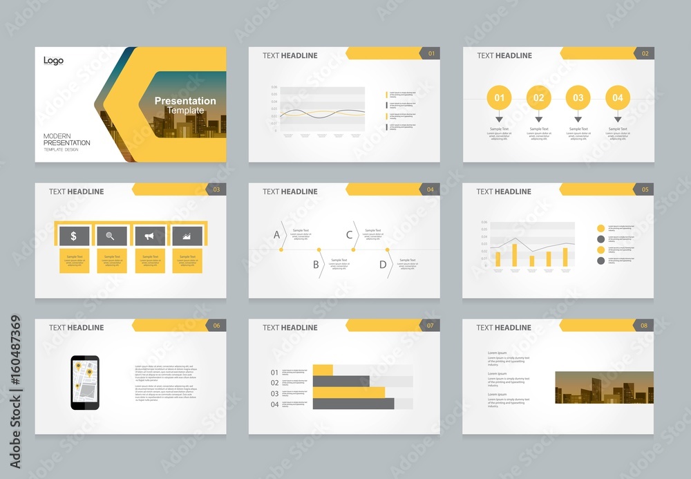 abstract presentation slide template design background with infographic ...