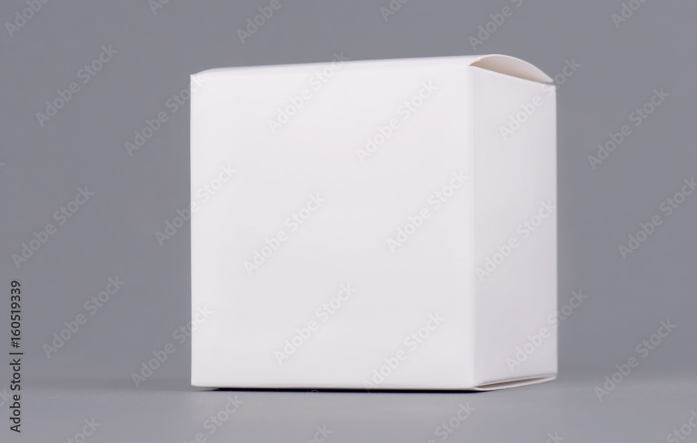 Square white carton product box mock up, side view, clipping path ...
