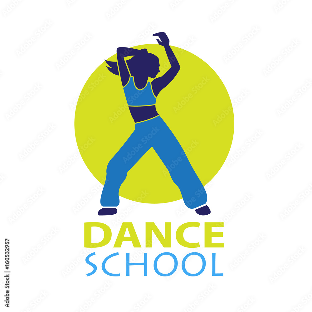 dance logo for dance school, dance studio. vector illustration Stock ...