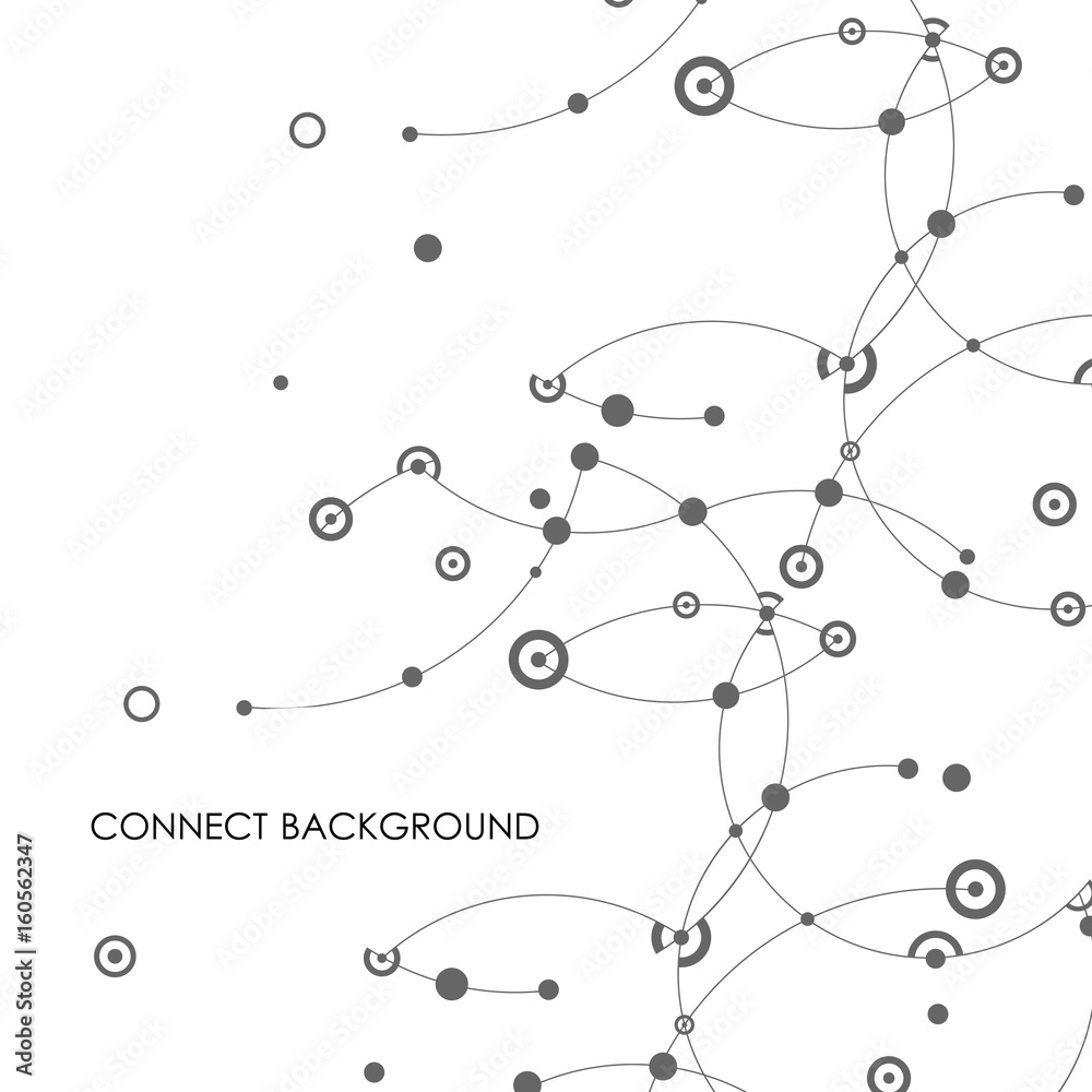 Vector abstract technology background with connect circle and dot Stock ...