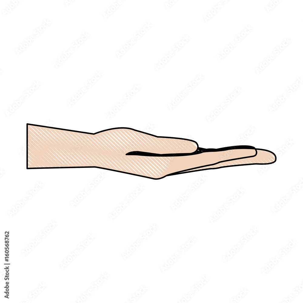 hand man cartoon receiving gesture image vector illustration Stock ...