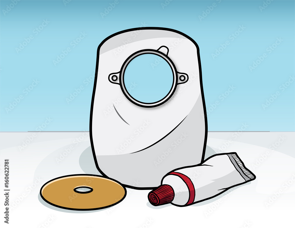 cartoon vector illustration of an ostomy bag vector de Stock | Adobe Stock