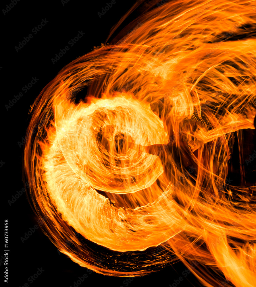 Blurred fire on a black background Stock Photo | Adobe Stock