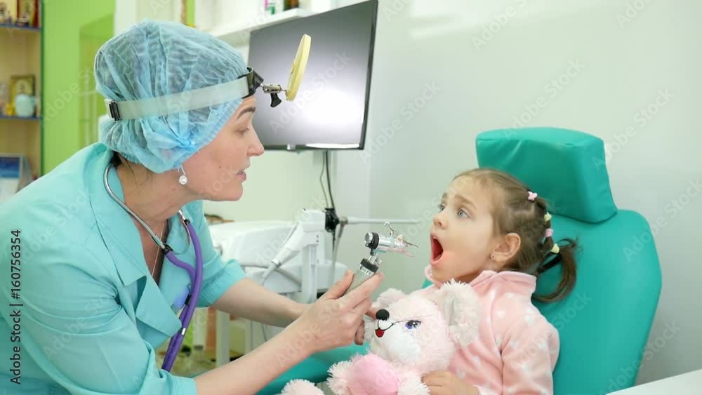 otolaryngologist treats infant, Medical examination child, health ...