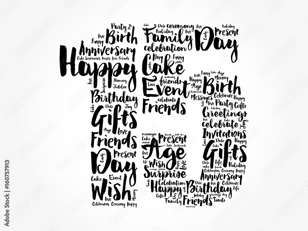 Happy 15th birthday word cloud collage concept Stock Vector | Adobe Stock