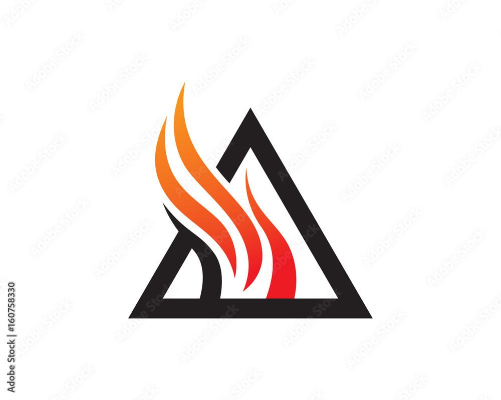 Fire Triangle Logo Template Design Vector, Emblem, Design Concept ...