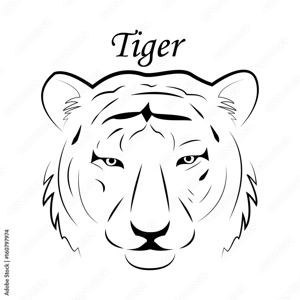 Tiger face logo emblem template mascot symbol for business or shirt ...