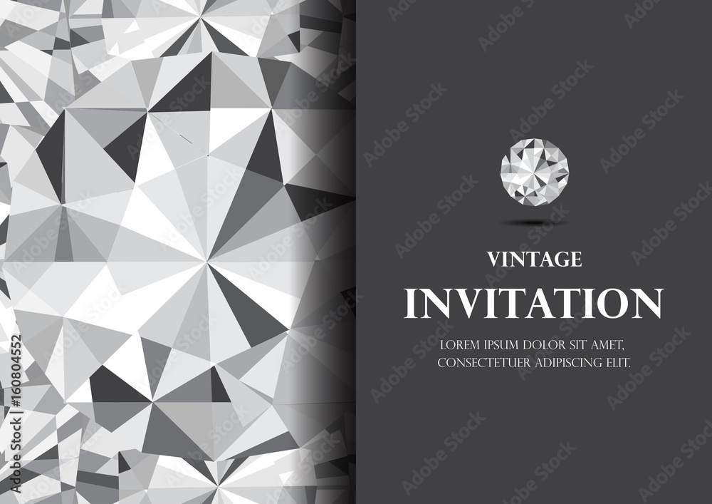 diamond invitation card luxury background vector Stock Vector | Adobe Stock