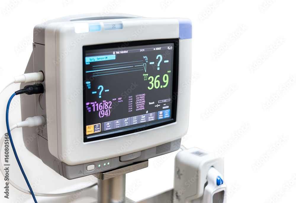 Electrocardiographic Monitoring (ECG) Device In Operating Room Hospital ...