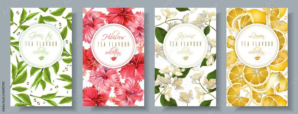Tea flavour banners set Stock Vector | Adobe Stock