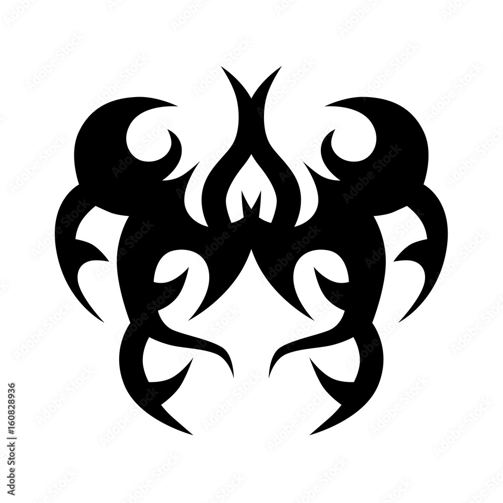 Tattoo tribal vector design. Sketched simple isolated vector. Tattoo ...