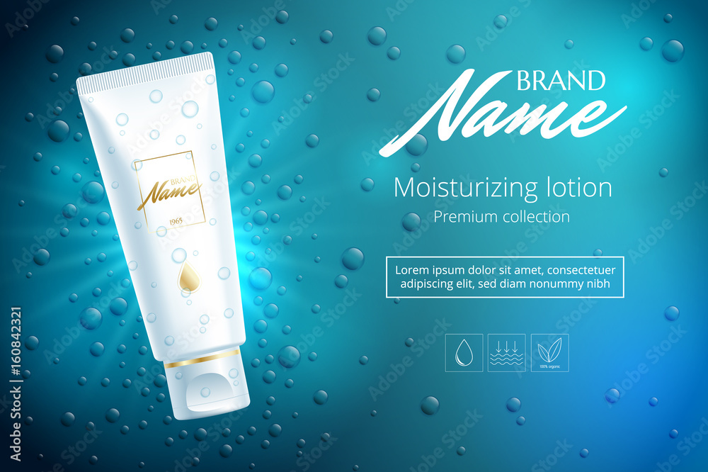 Advertising poster for cosmetic product for catalog, magazine. Vector ...