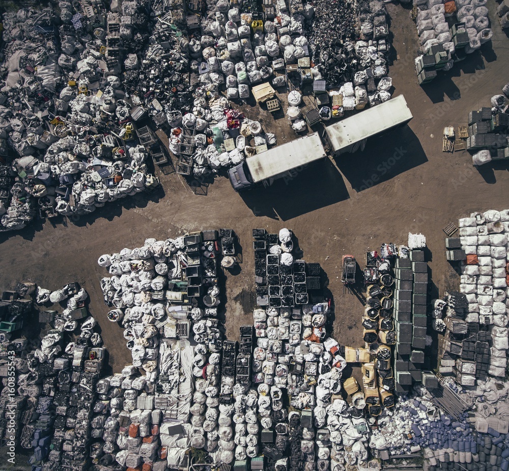 View landfill bird's-eye view. Landfill for waste storage. View from ...