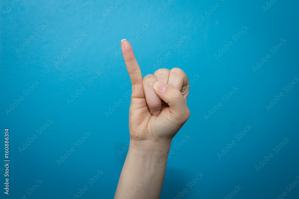 english sign language letter "I" Stock Photo | Adobe Stock
