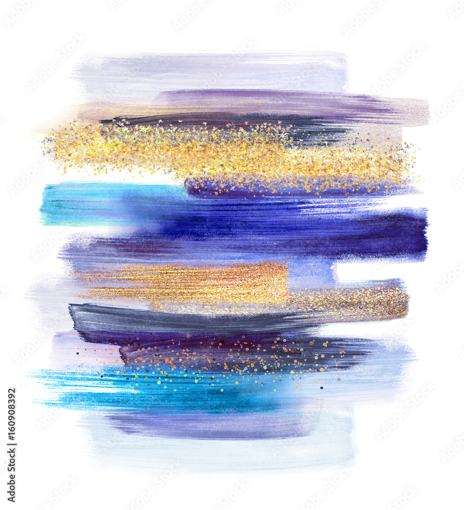 abstract watercolor brush strokes isolated on white background, paint ...