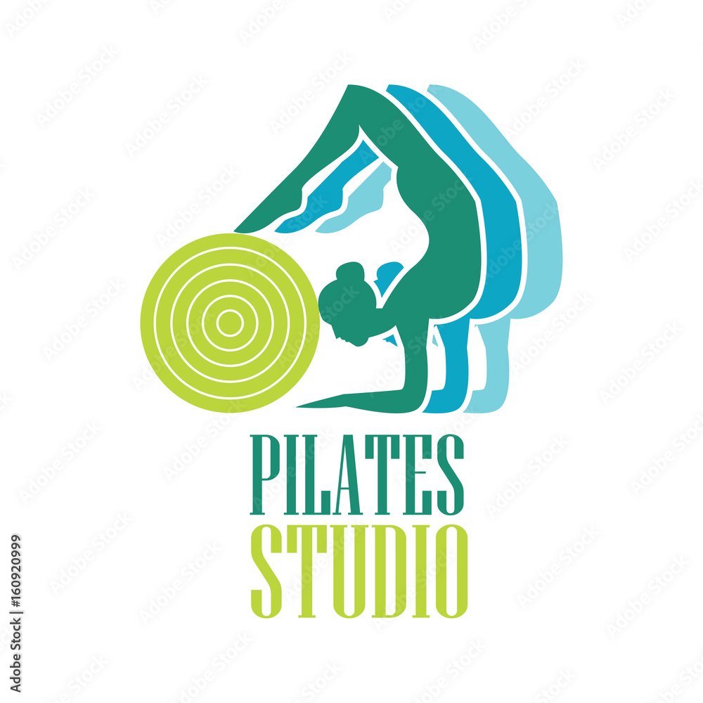 pilates logo for pilates school, pilates studio. vector illustration ...