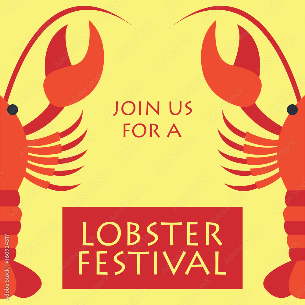 lobster poster for lobster festival. vector illustration Stock Vector ...