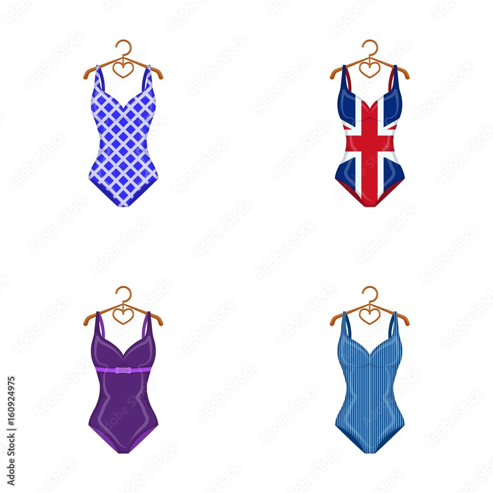 Different kinds of swimsuits. Swimsuits set collection icons in cartoon ...
