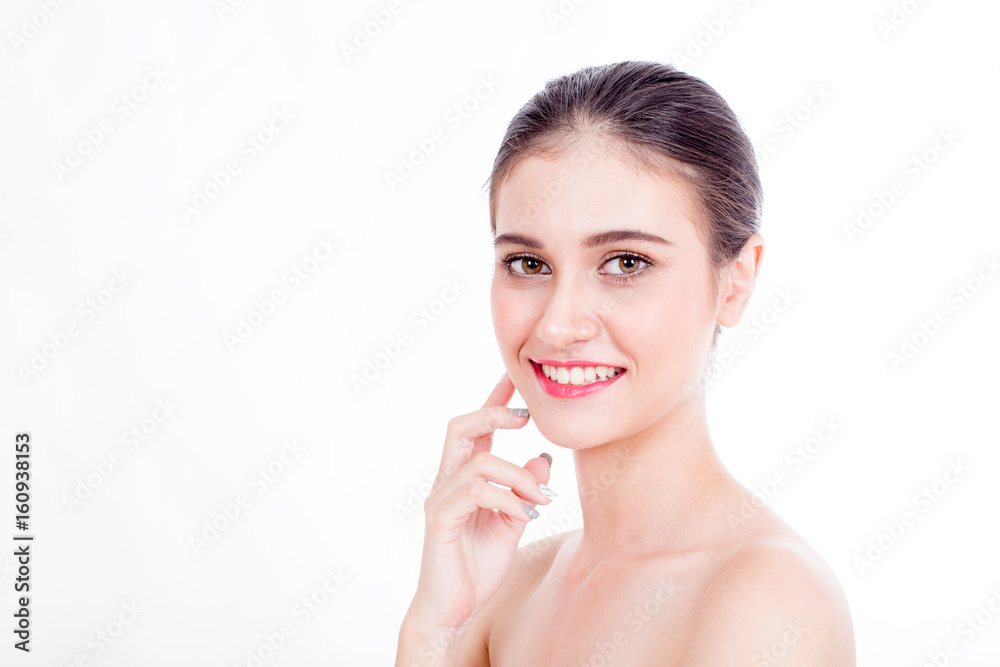 Beautiful Woman Face Portrait Beauty with maleup concept. Fashion ...