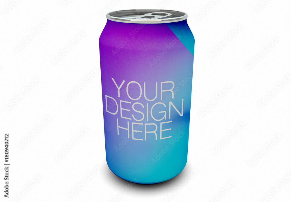 Soda Can Isolated on White Mockup 1 Stock Template | Adobe Stock