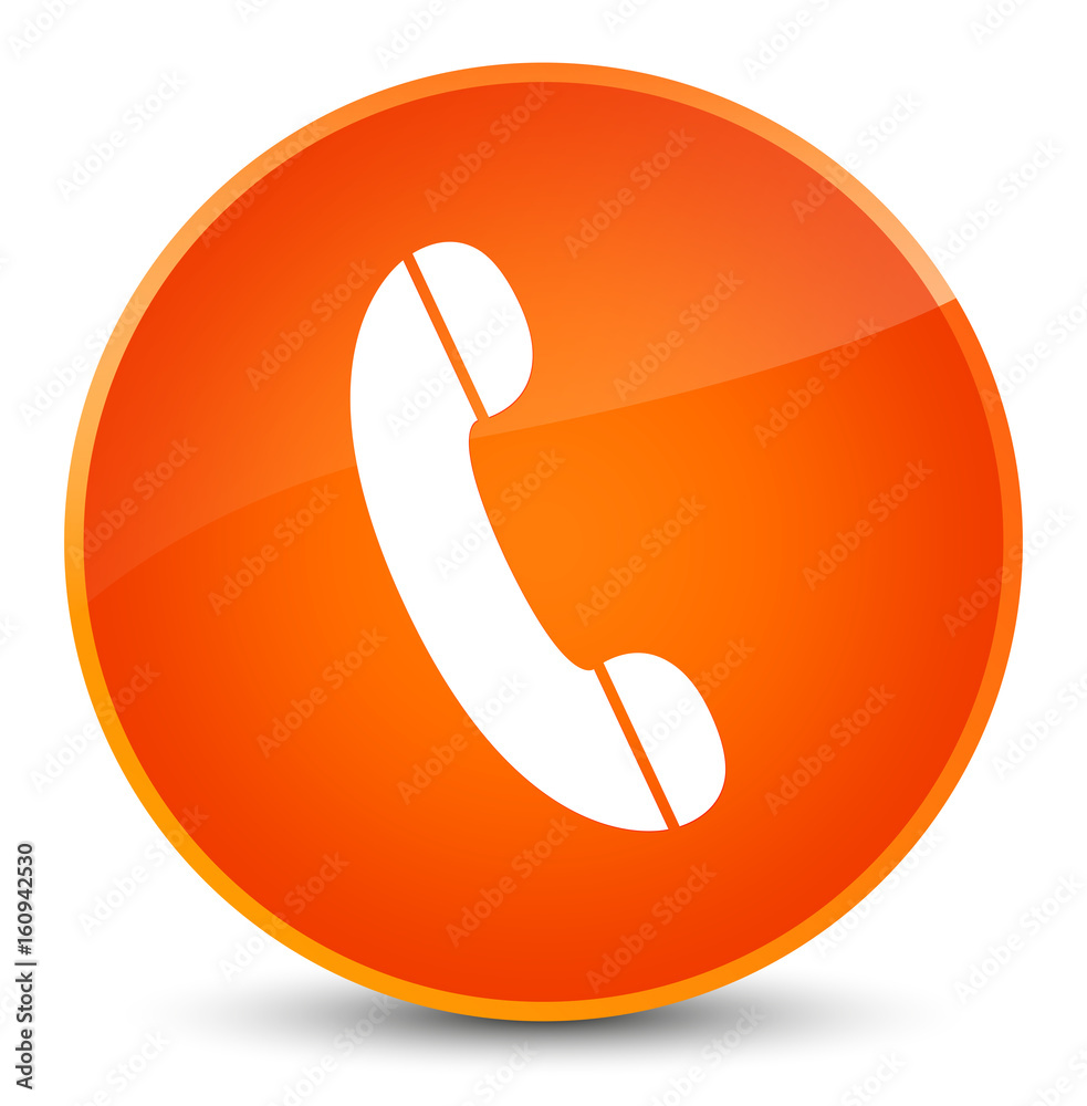 Phone icon elegant orange round button Stock Illustration | Adobe Stock