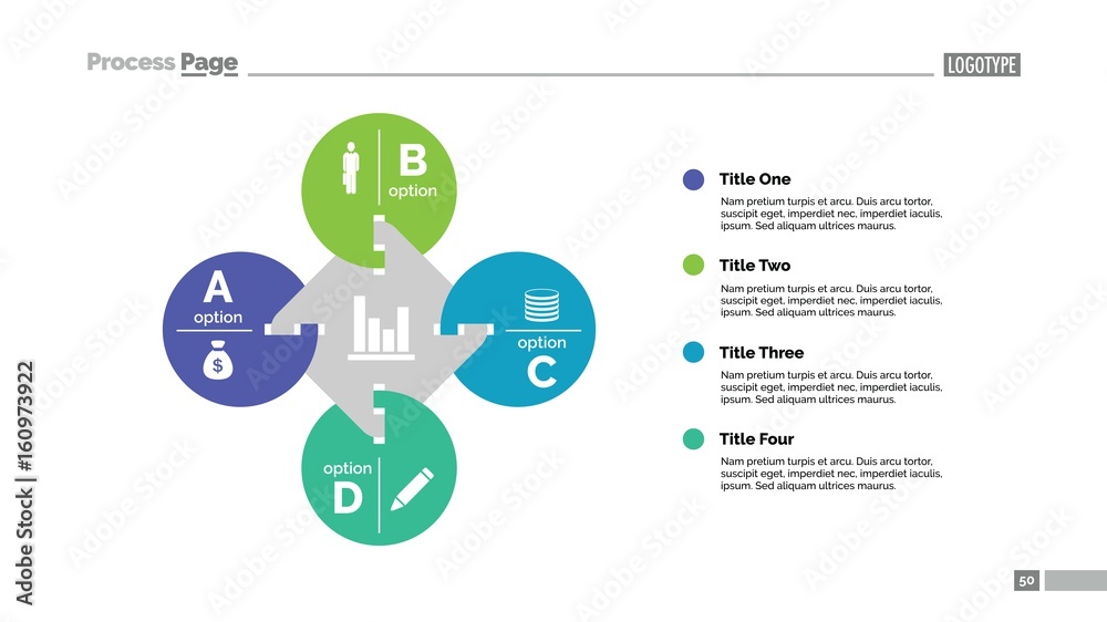 Four Options Slide Template Stock Vector | Adobe Stock