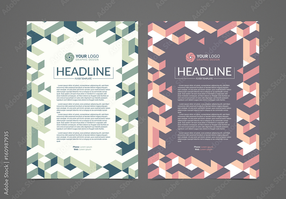 Multipurpose Flyer Layout with Isometric Elements 2 Stock Template ...