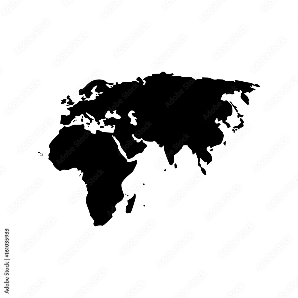silhouette map world location landmark vector illustration Stock Vector ...