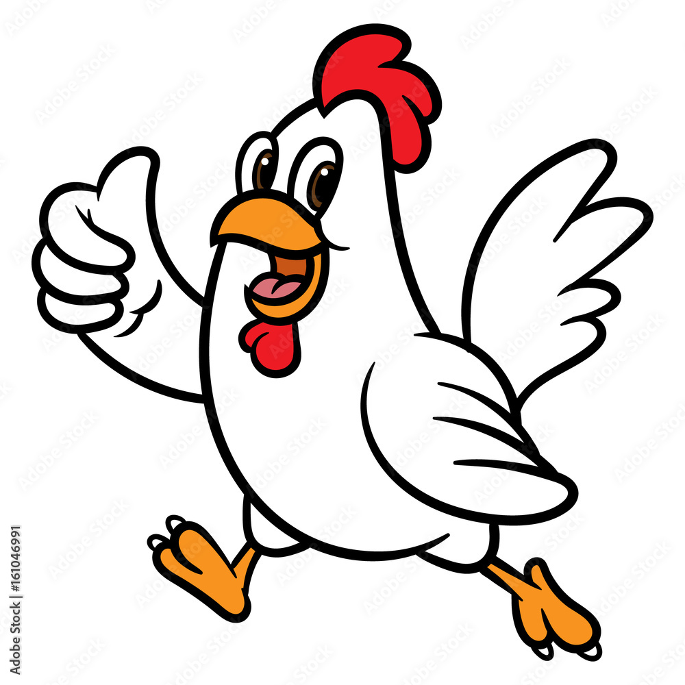 Cartoon Chicken Giving a Thumbs Up Vector Illustration Stock Vector ...
