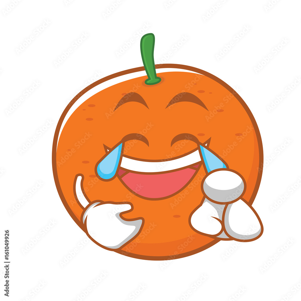 Joy face orange cartoon character Stock Vector | Adobe Stock