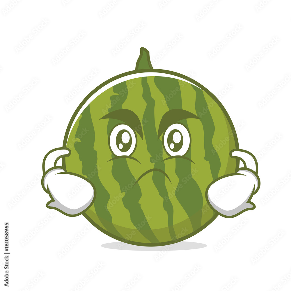 Angry watermelon character cartoon style Stock Vector | Adobe Stock