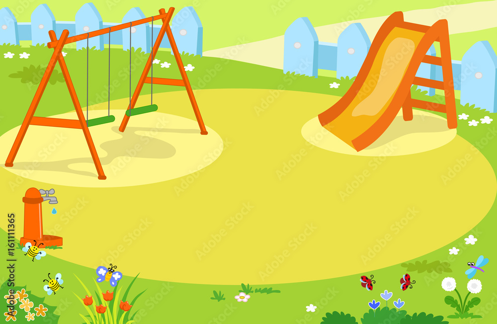 Cartoon empty playground vector Stock Vector | Adobe Stock