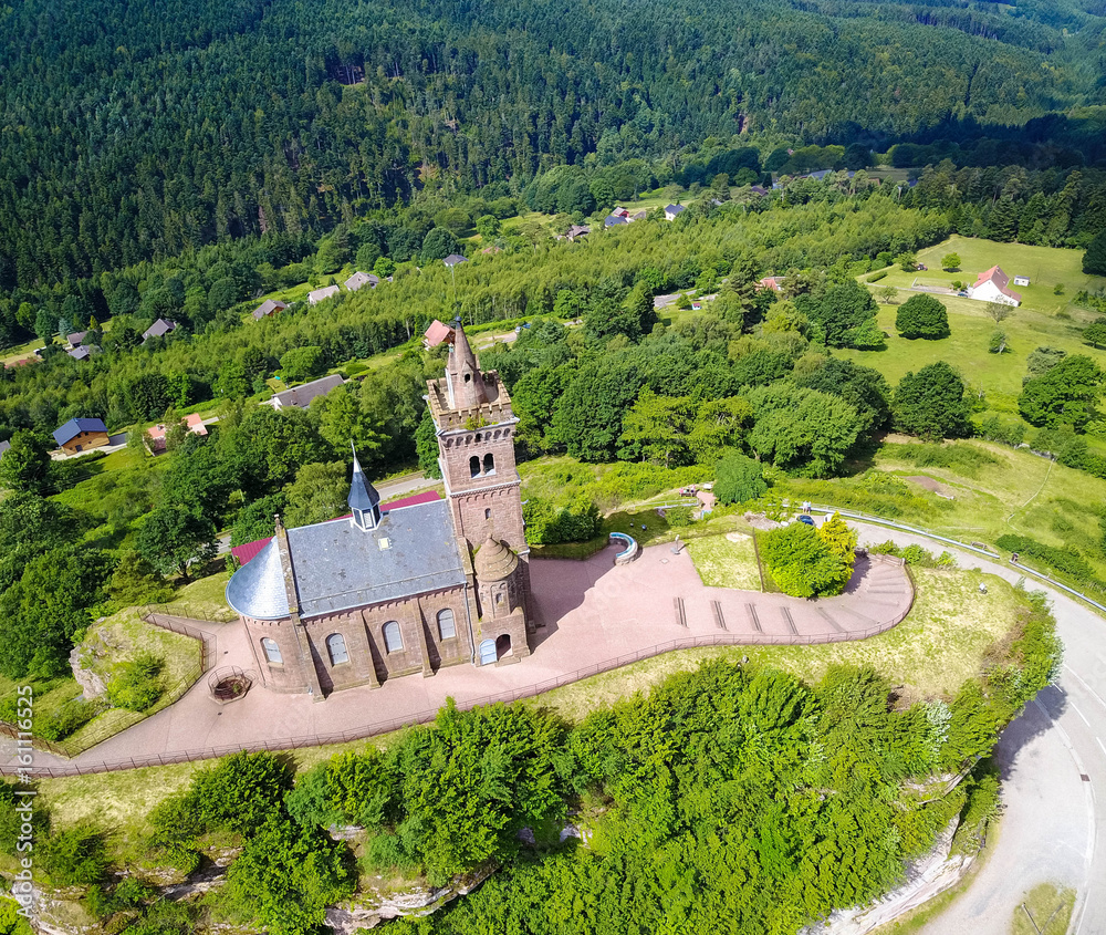 Luftbild: Burg Dabo im Elsass Stock Photo | Adobe Stock