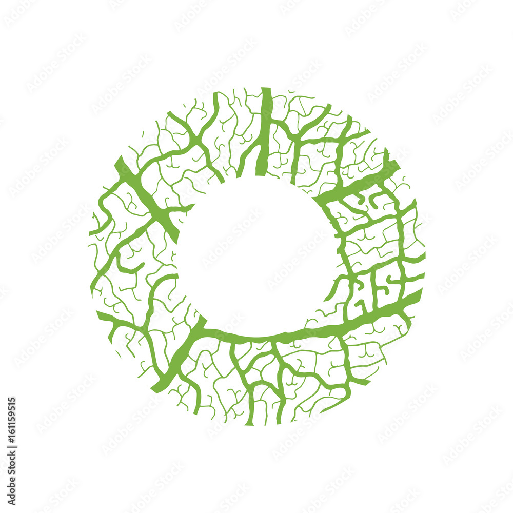 Nature alphabet, ecology decorative font. Capital letter O filled with ...