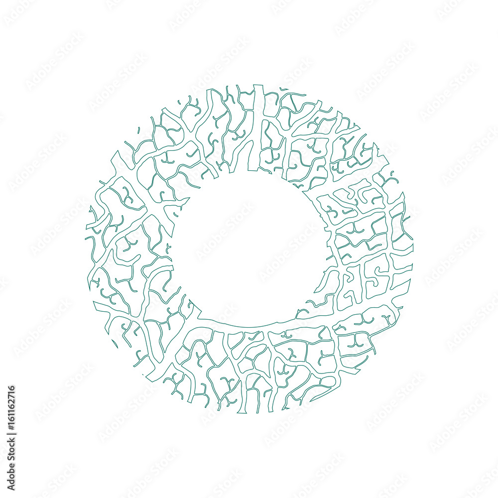 Nature alphabet, ecology decorative font. Capital letter O filled with ...