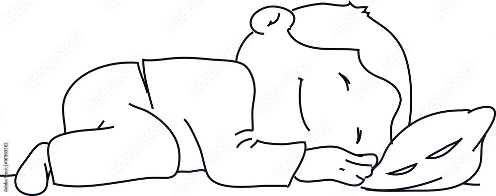Sleeping Boy Drawing