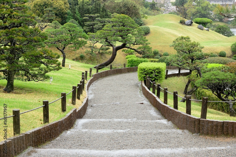 Suizenji Jojuen park in Kumamoto, Japan in memory of Hosokawa Tadatoshi ...