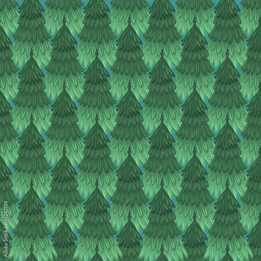 Forest seamless pattern tree Stock Vector | Adobe Stock