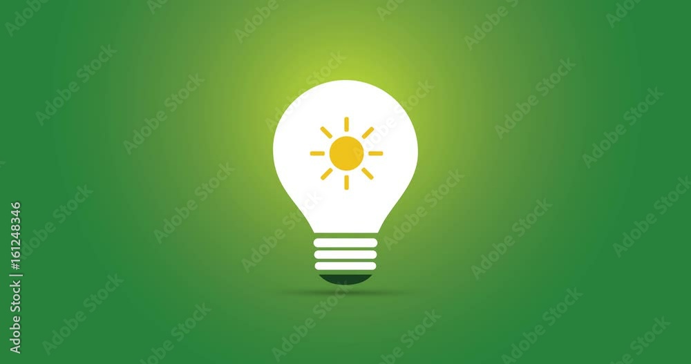 Green Eco Energy Concept Video Animation - Animated Sun Symbol Inside a ...