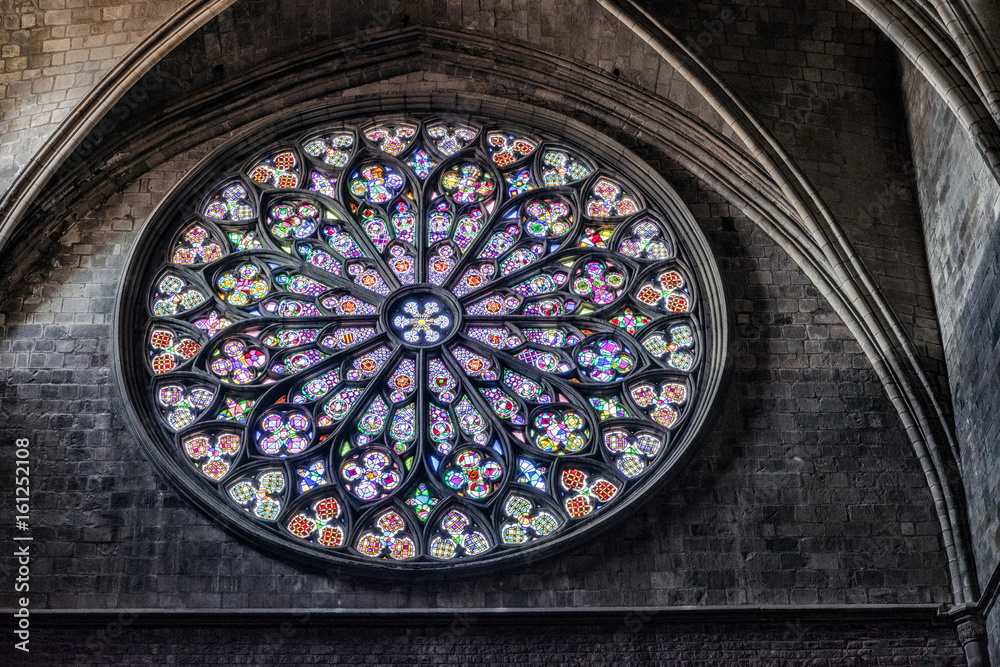 Stained glass in church Stock Photo | Adobe Stock