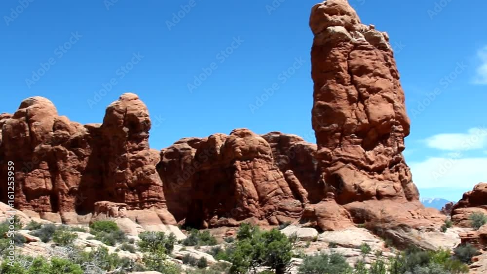 Red sandstone formations in Arches National Park Stock Video | Adobe Stock