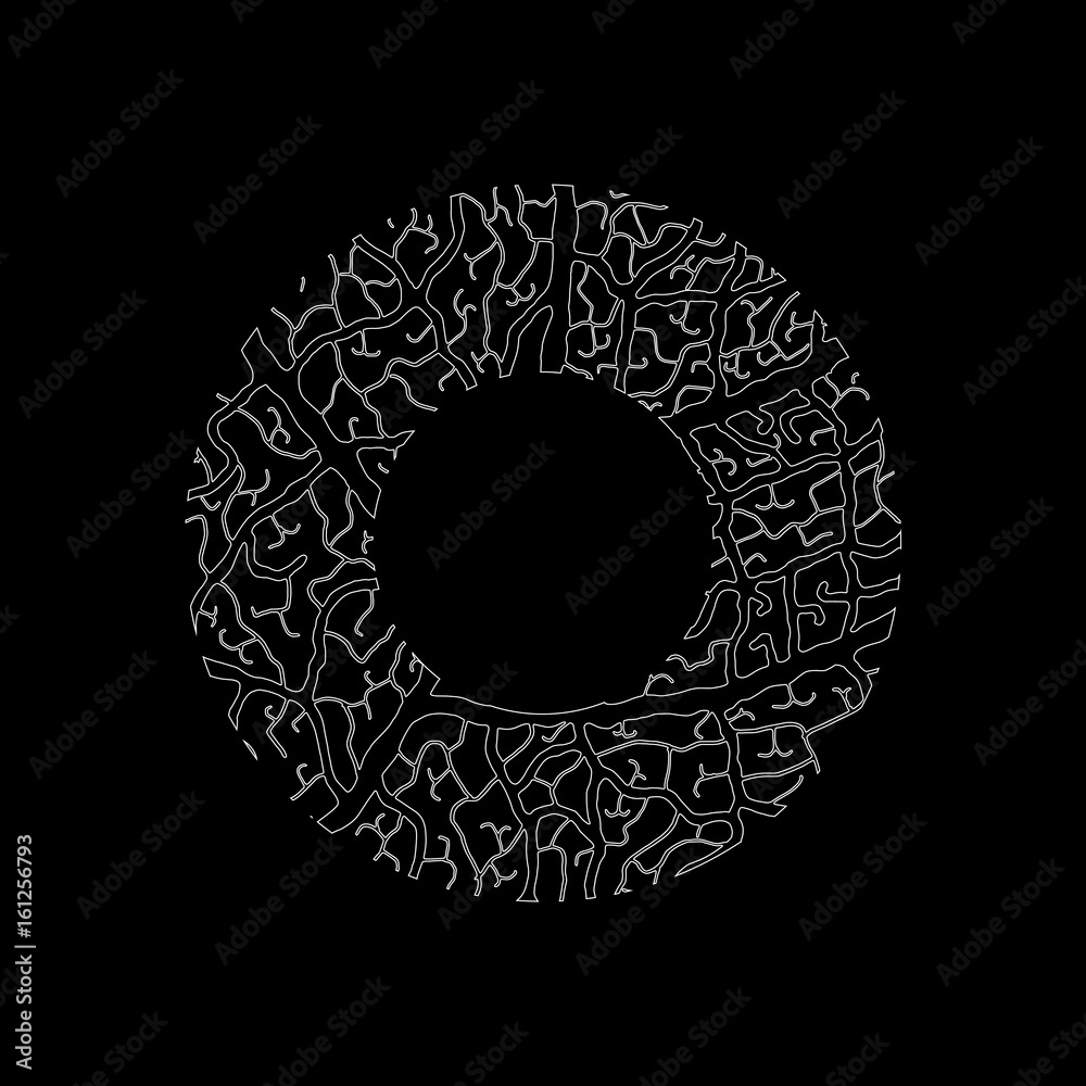 Nature alphabet, ecology decorative font. Capital letter O filled with ...