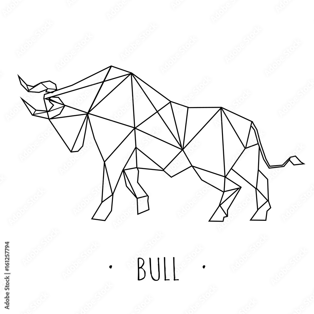 Bull stylized triangle polygonal model Stock Vector | Adobe Stock