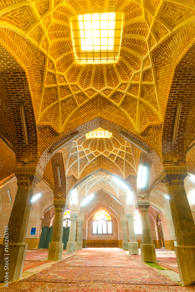 The interior of Jameh Mosque of Tabriz or Tabriz central mosque located ...