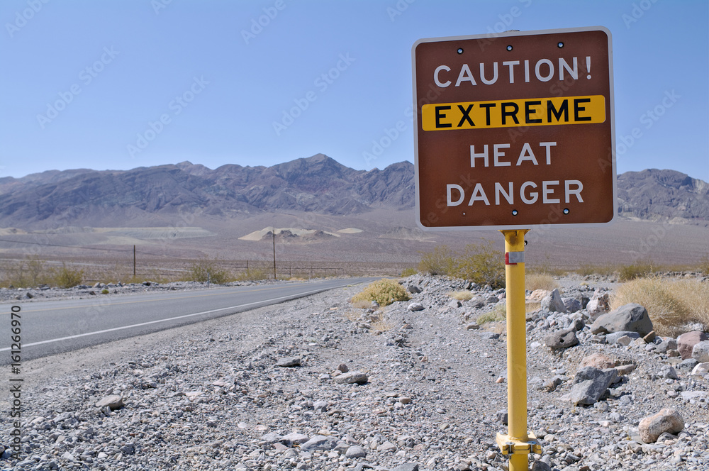 Sign in Death Valley National Park warning visitors of dangerous ...