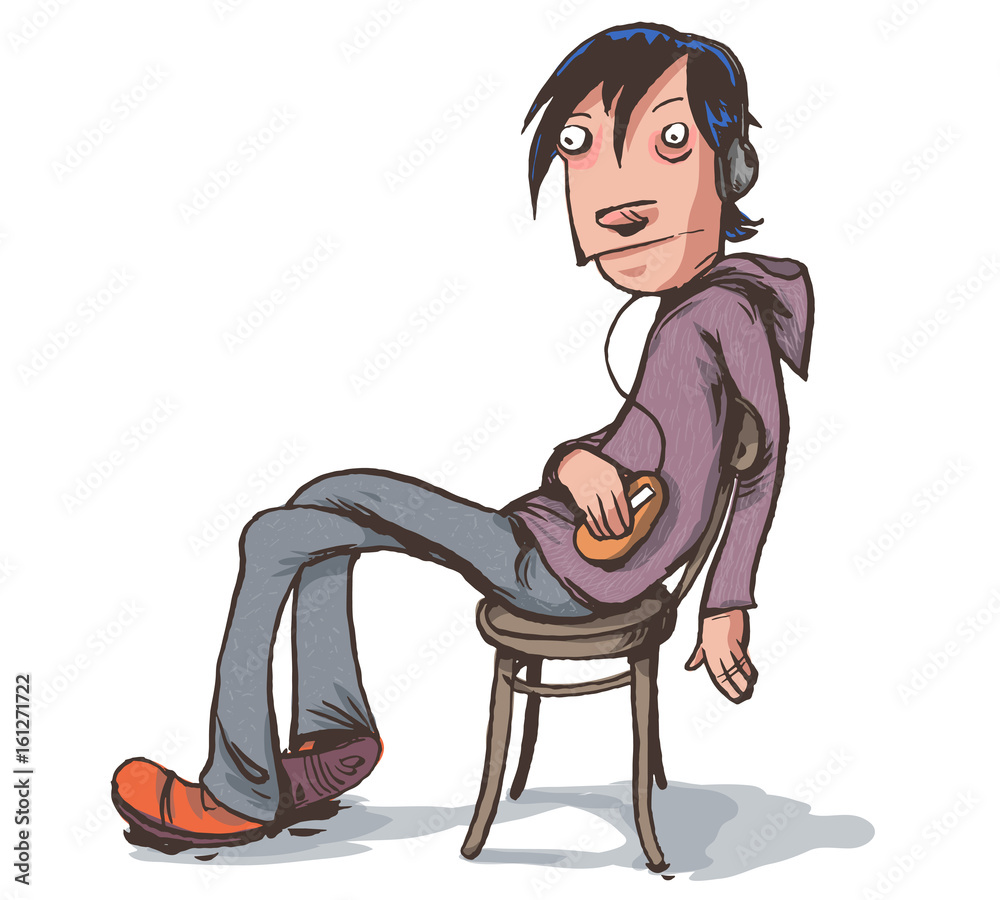 Lazy boy sitting in chair. Vector illustration Stock Vector | Adobe Stock